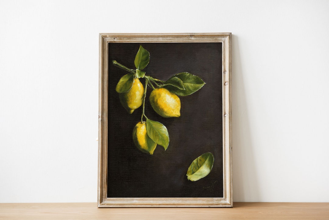 LEMONS - Lemon Oil Painting Printable Instant Download Oil Painting ...