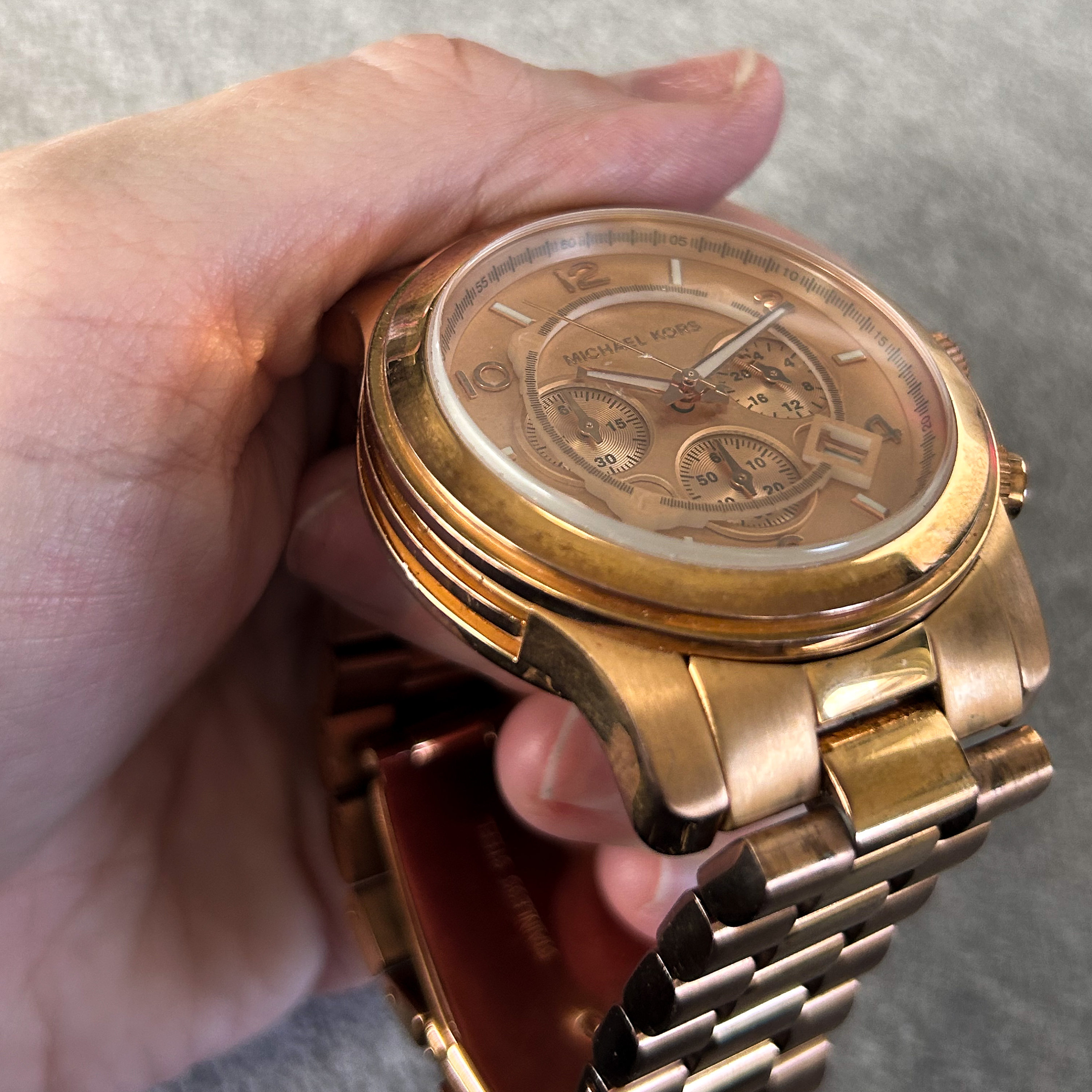 Rose Gold Michael Kors Runway Chronograph Unisex Stainless Steel Watch ...