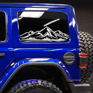 Mountain Decals Fits Jeep Wrangler JL, JK 4-door/2-door Rear Side ...