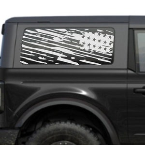 Distressed American Flag Decal Fits Ford Bronco 2-door Rear Side ...