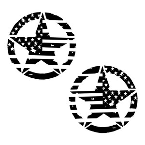 2 Military Star American Flag Decals Patriotic Car Stickers. Sizes ...
