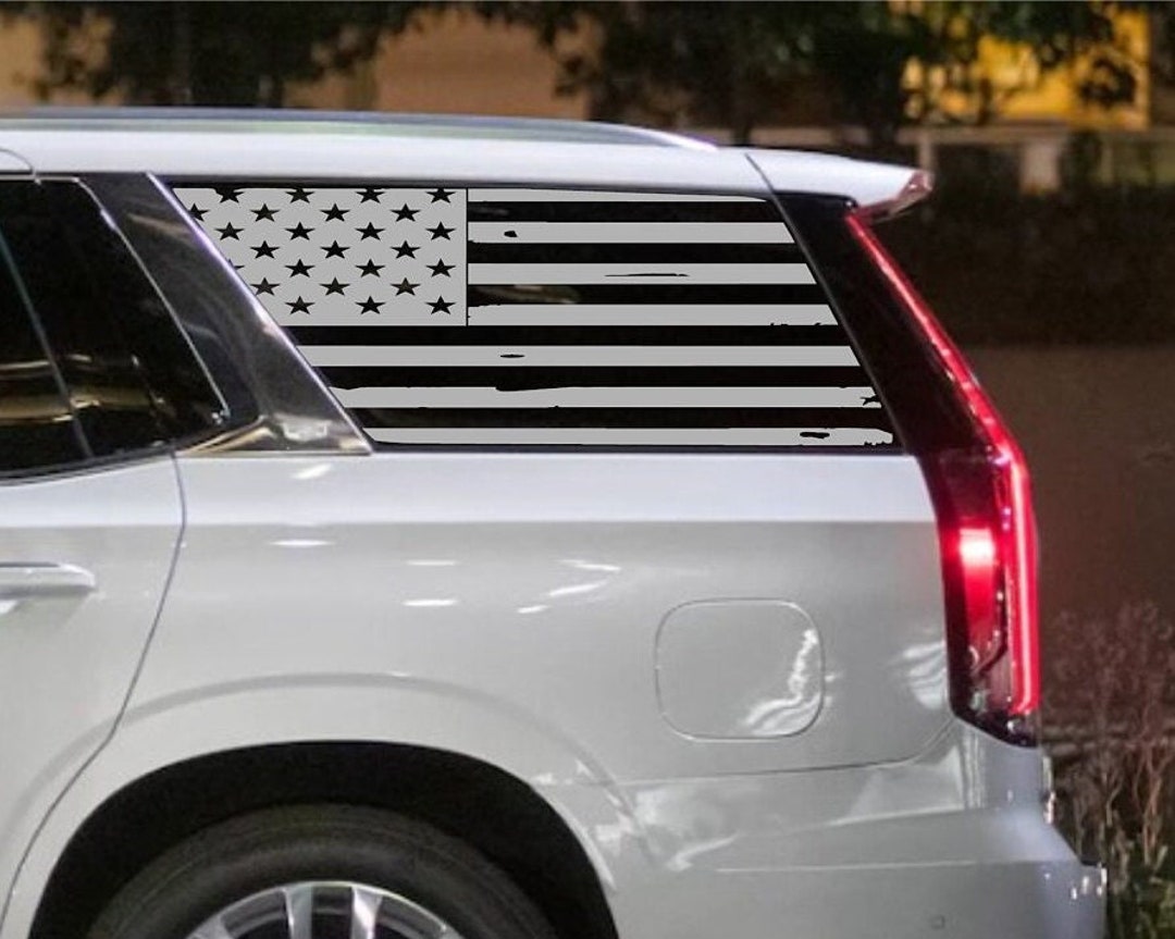 Distressed American Flag Decals - Customized SUV Rear Side Windows ...