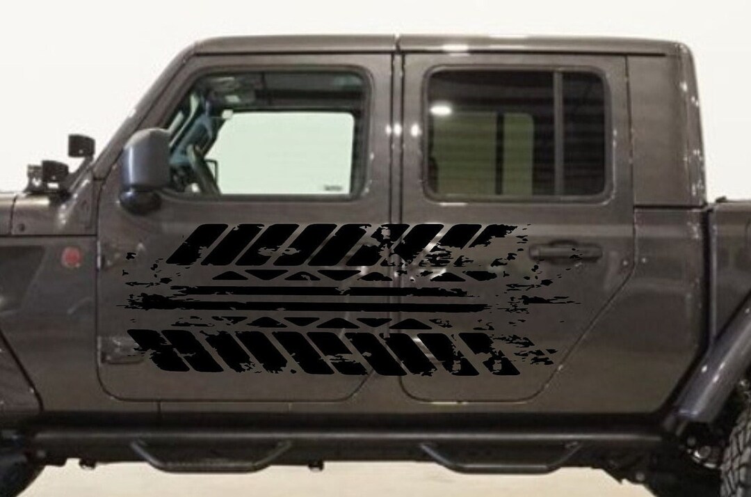 Tire Tracks Mud Splash Decal Fits Jeep Wrangler JK, JL Side Doors 4 ...