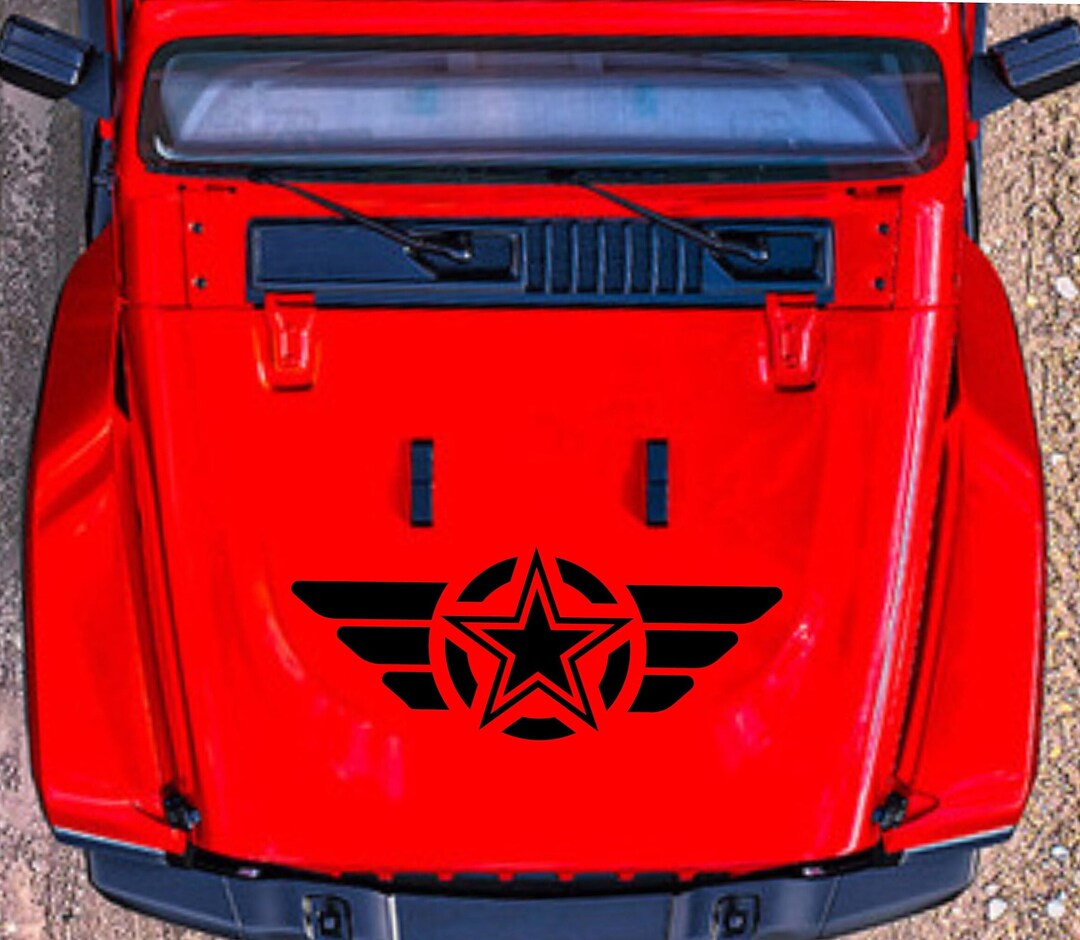 Military Star Hood Decal Fits Jeep Wrangler JK JL Gladiator - Etsy