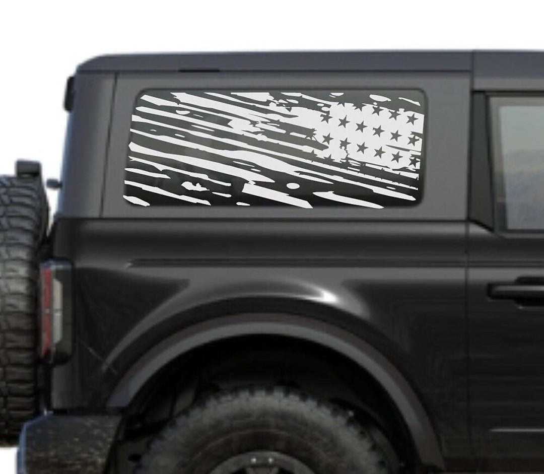 Distressed American Flag Decal Fits Ford Bronco 2-door Rear Side ...