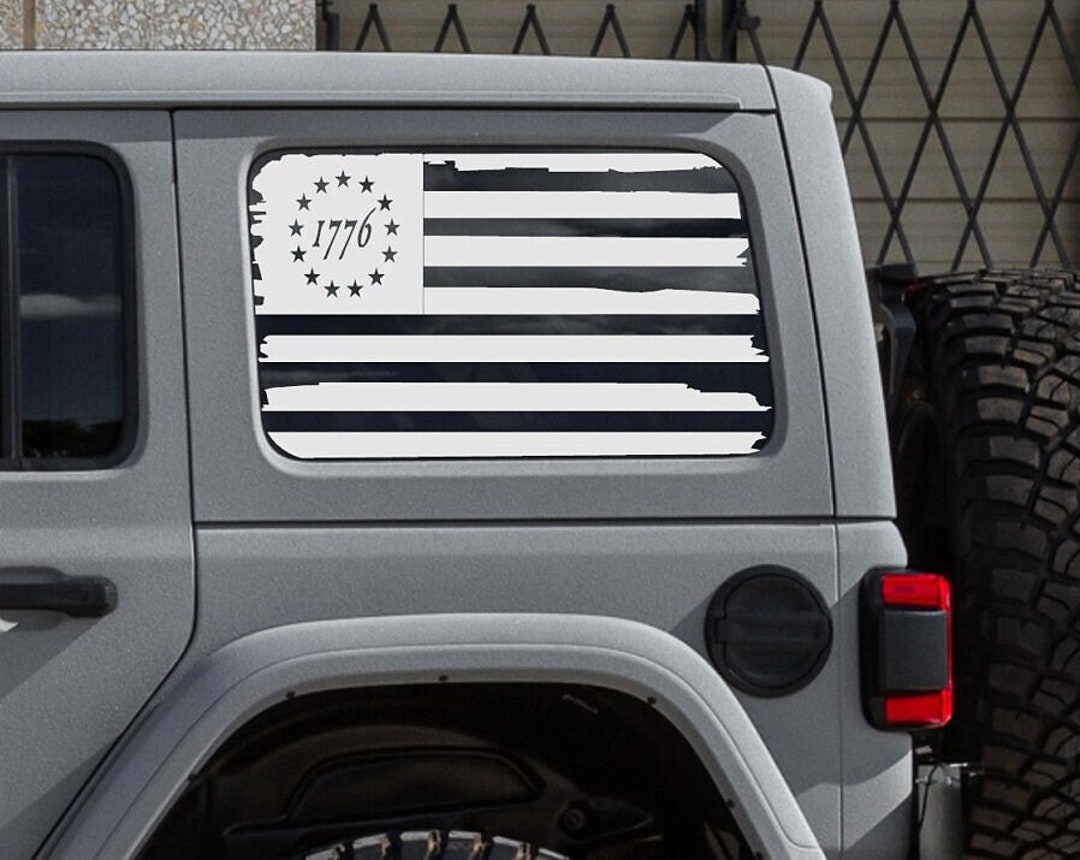 1776 Betsy Ross Flag Decal Fits Jeep Wrangler JK JL Rear Side - Etsy