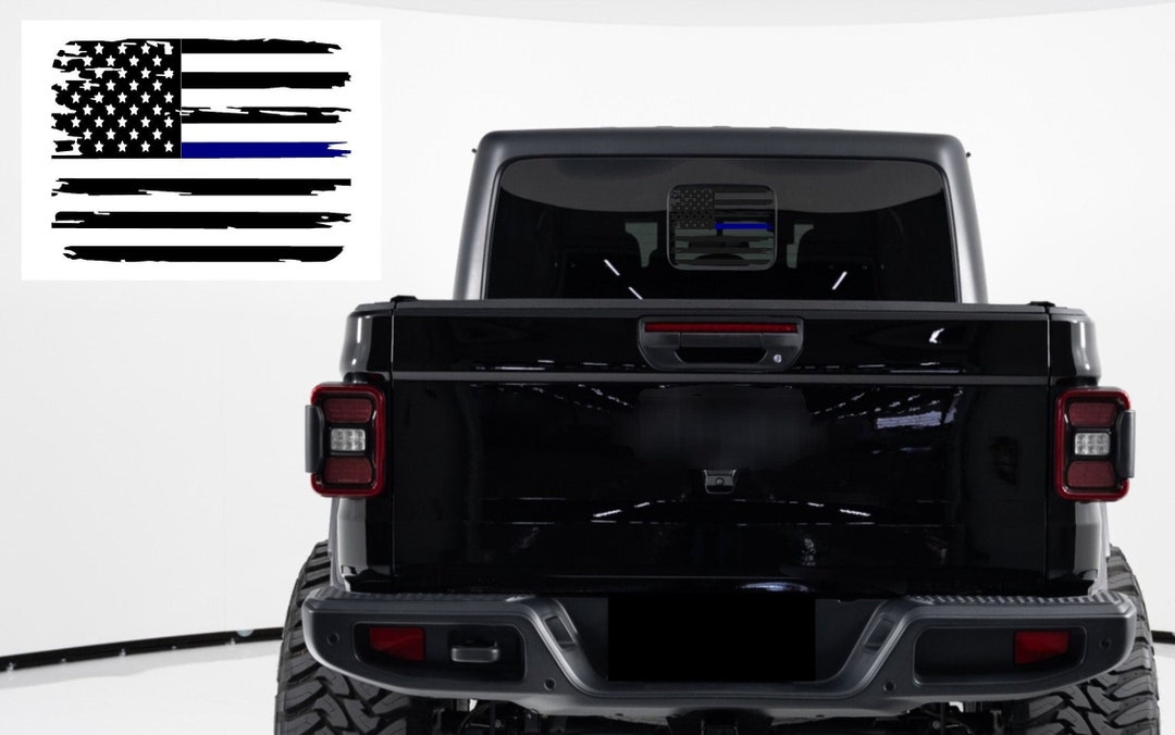 Blue Lives Matter Distressed American Flag Decal Fits Jeep Gladiator ...