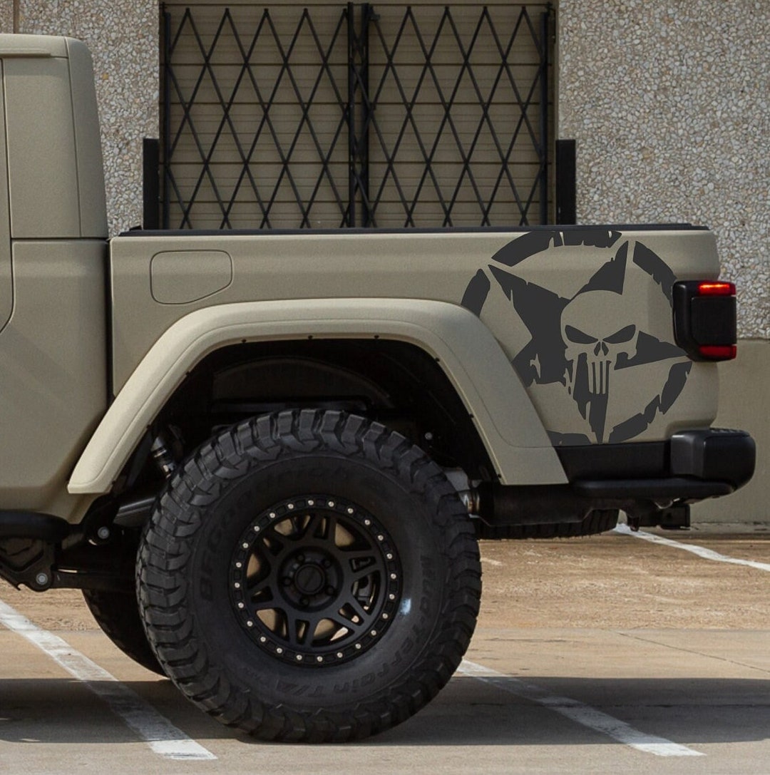 Punisher Military Star Decals Fits Jeep Gladiator Truck Bed Sides - Etsy