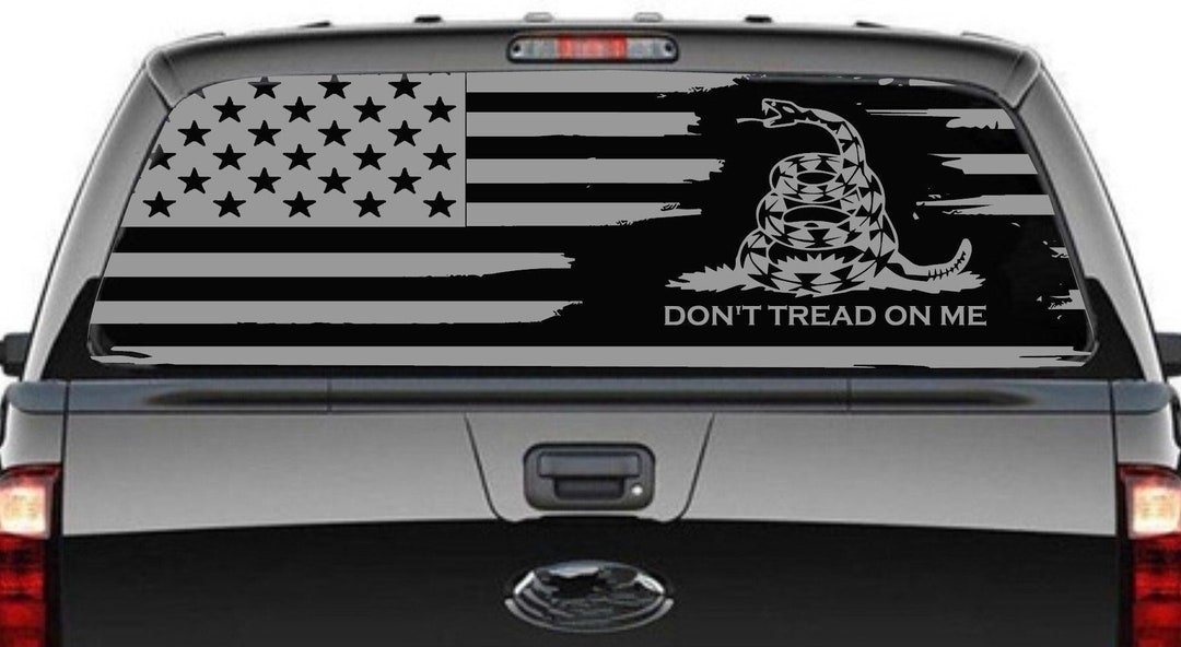 American Flag don't Tread on Me Decal Fits Rear Window of Any Trucks ...