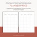 Monthly Planner Two Page Spread, Instant Download, Printable Monthly ...