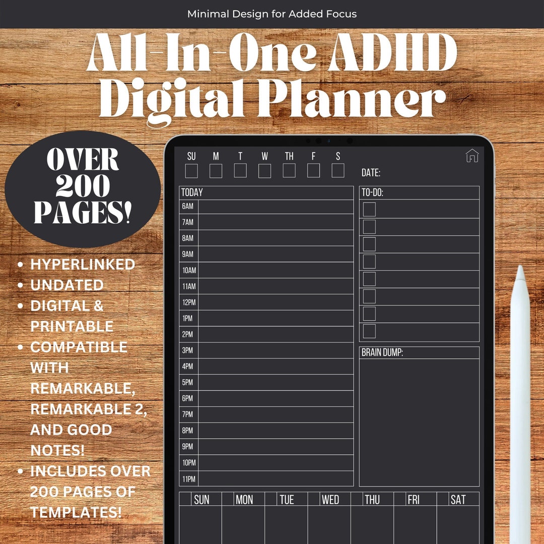 ADHD Planner, ADHD Digital Planner,adhd Planner Printable,adhd Planner ...