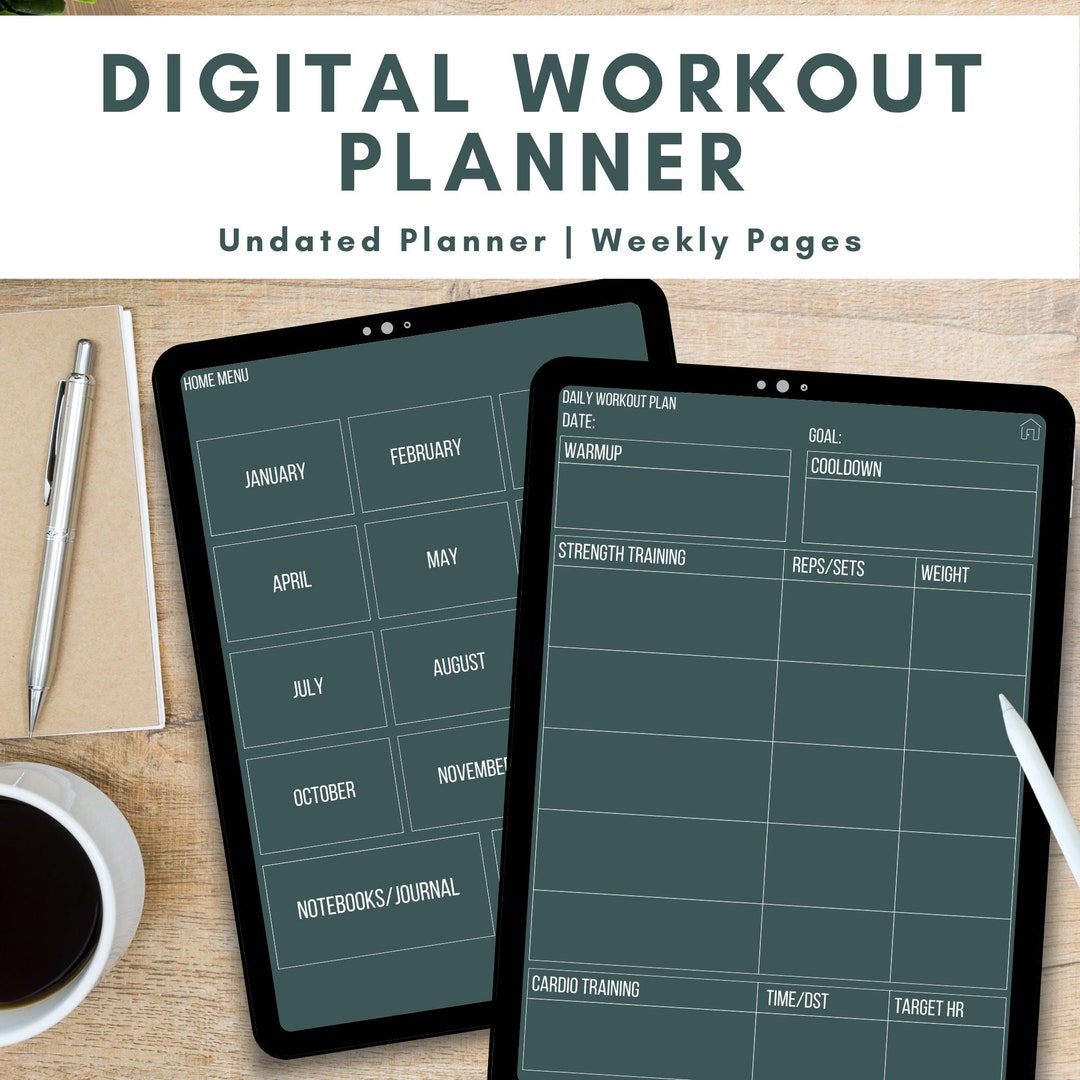 Digital Workout Planner, Workout Planner, Digital Fitness Planner ...