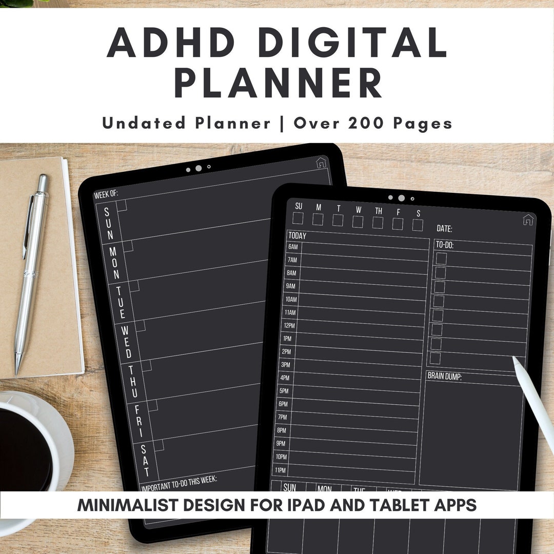 ADHD Planner, ADHD Digital Planner,adhd Planner Printable,adhd Planner ...