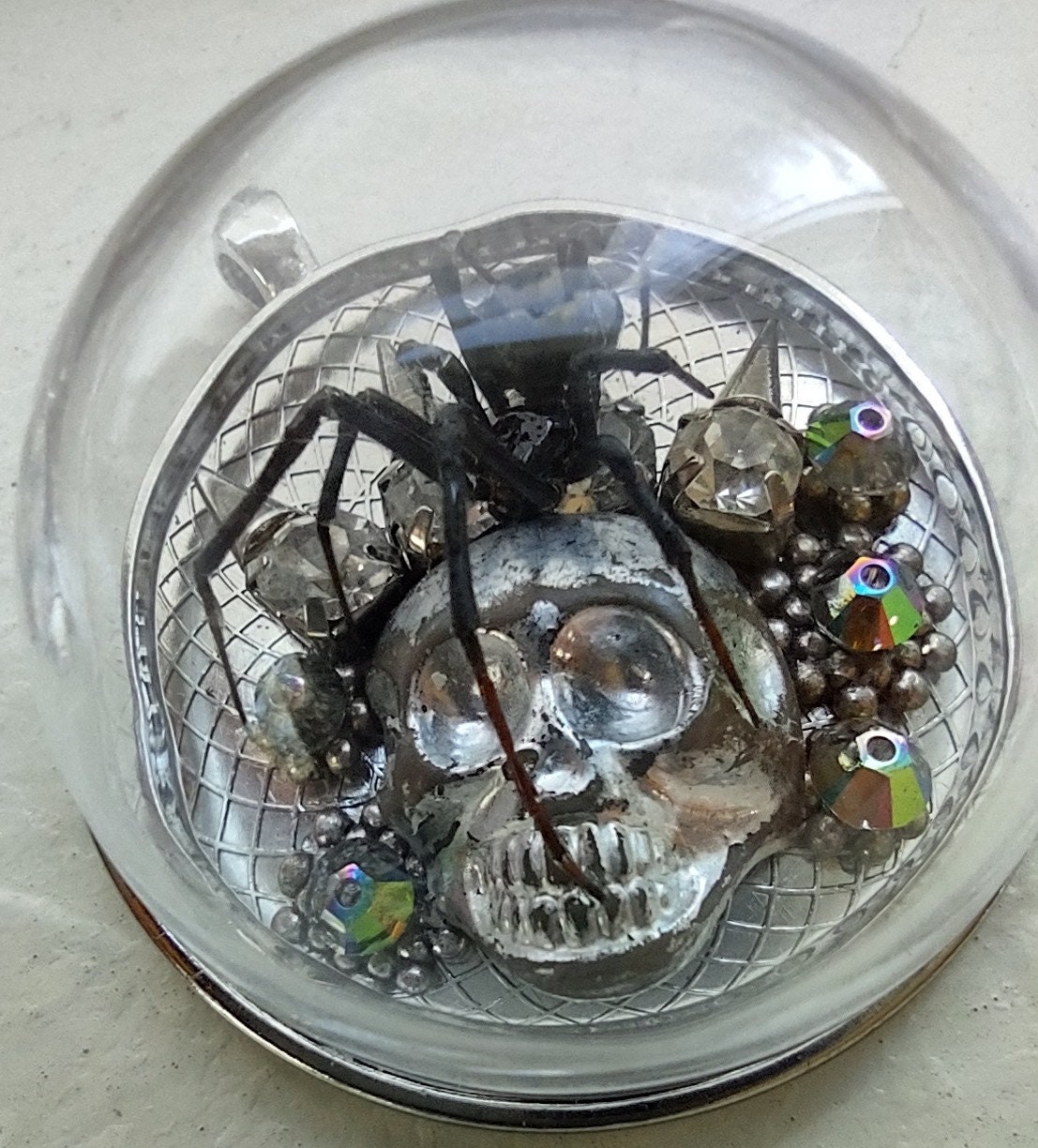 Real Black Widow Spider Pendant Necklace Gothic Jewelry Preserved ...