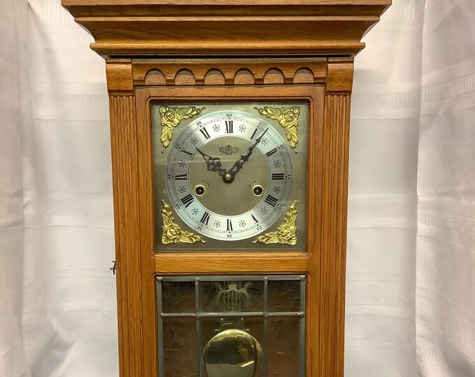 Vintage Clock Oak Wall Wind up Pendulum Clock-chime Clock Pendulum Wall ...