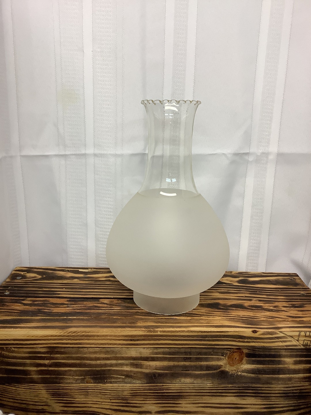 Vintage Hurricane Chimney. Large Frosted Hurricane Chimney. Replacement ...