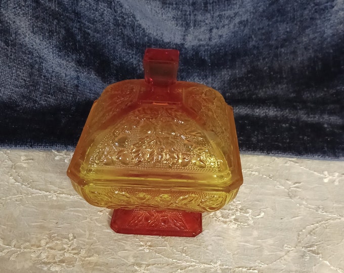 Vintage Jeanette Glass Amberina Candy Dish, Vintage Amberina, Vintage ...