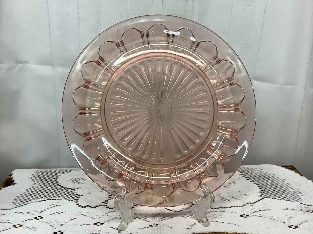 Vintage Pink Depression Dinner Plate. "colonial Knife and Fork" Pink ...