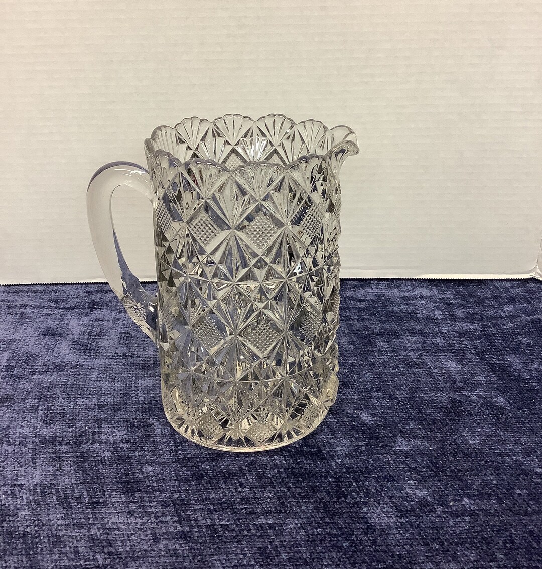 Vintage Lead Crystal Pitcher. American Brilliant Cut Crystal Elegant ...