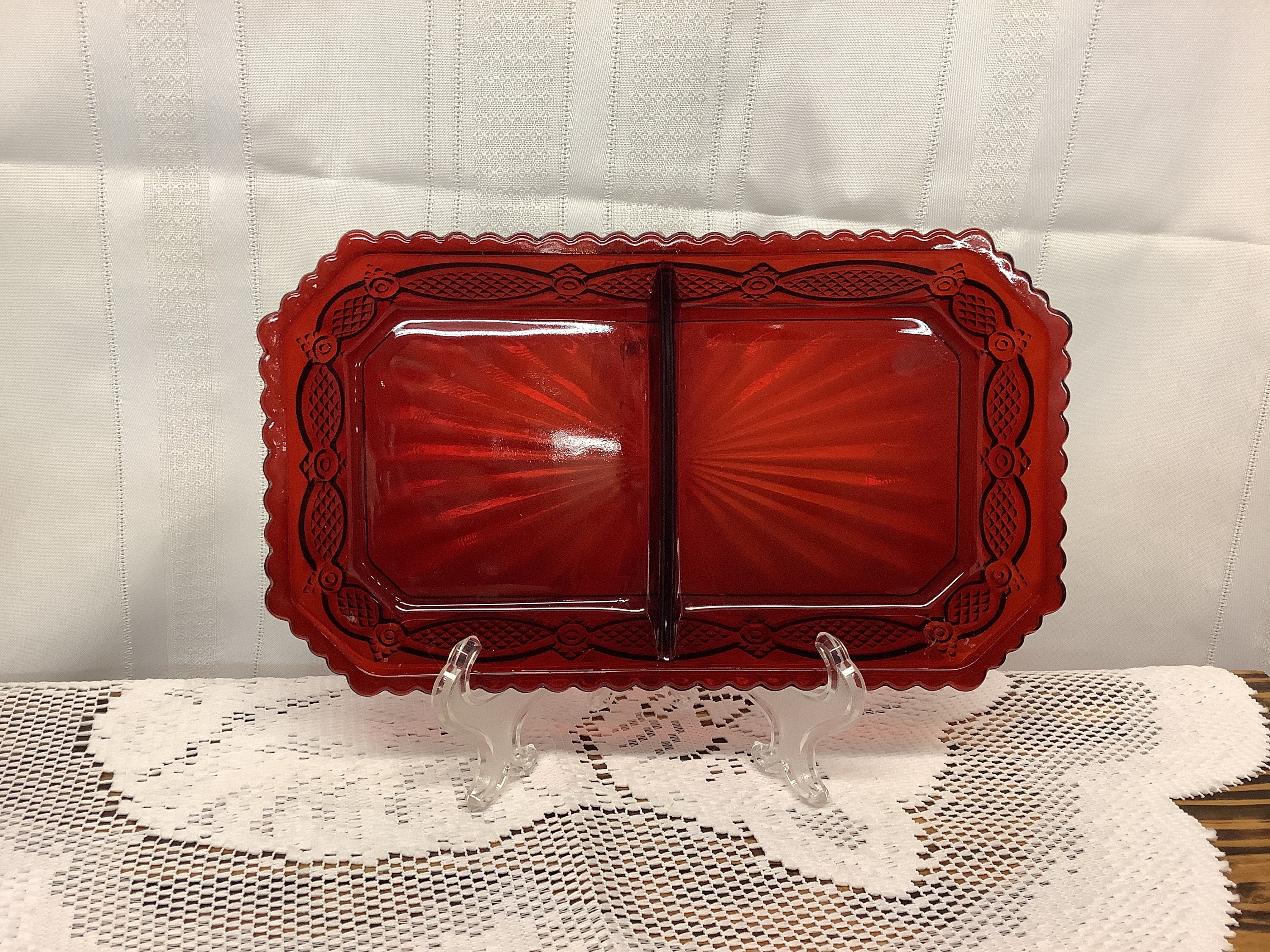 Vintage Avon Ruby Red Cap Cod Divided Relish Dish Ruby Red - Etsy
