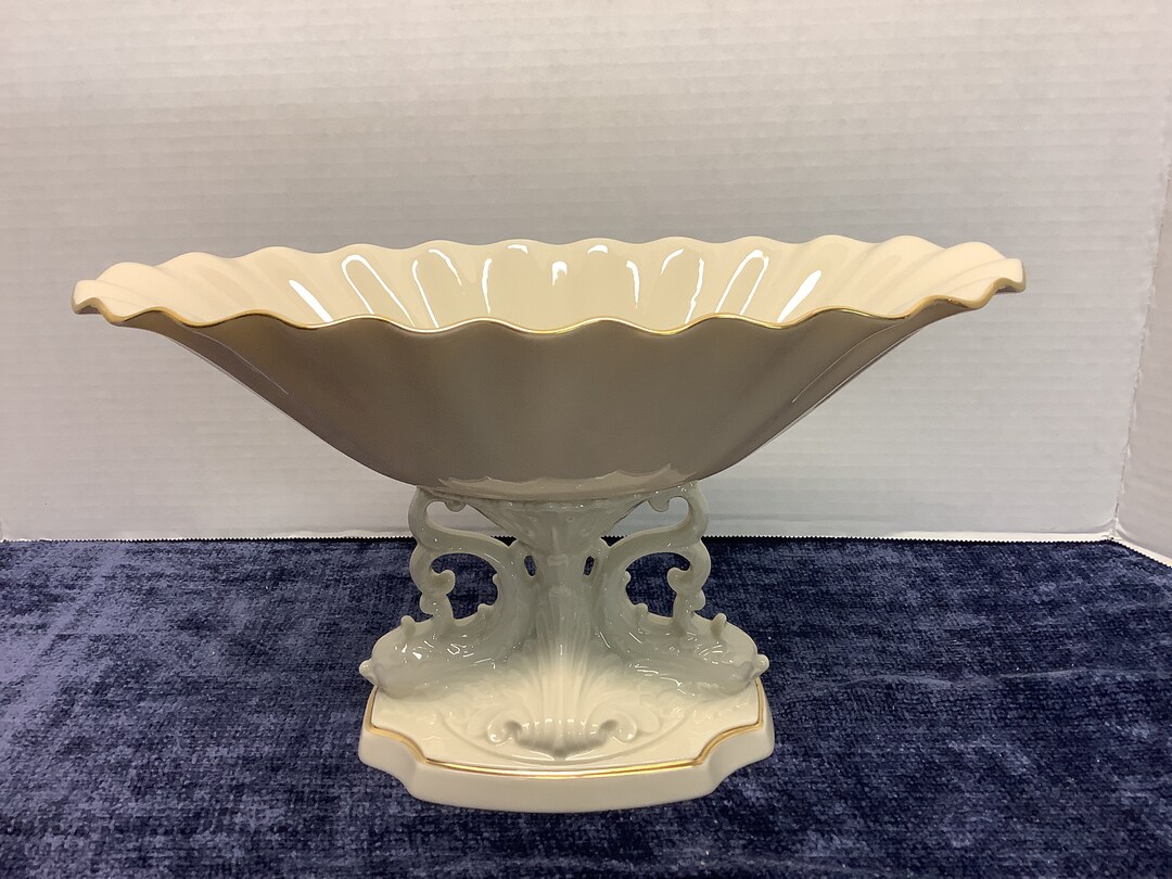 Vintage Lenox Compote Centerpiece. Double Koi Large Pedestal Compote 12 ...