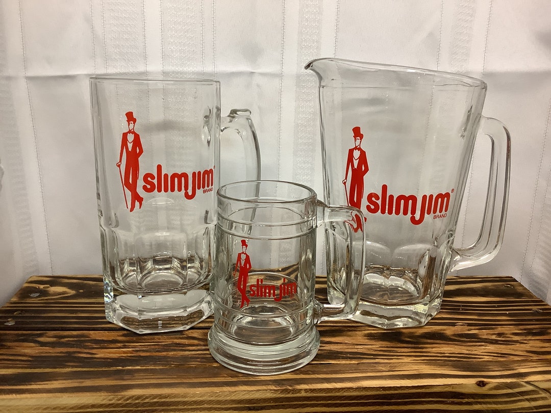 Vintage Slim Jim Pitchers. Glass Decorative Pitcher or Mugs-man Cave ...