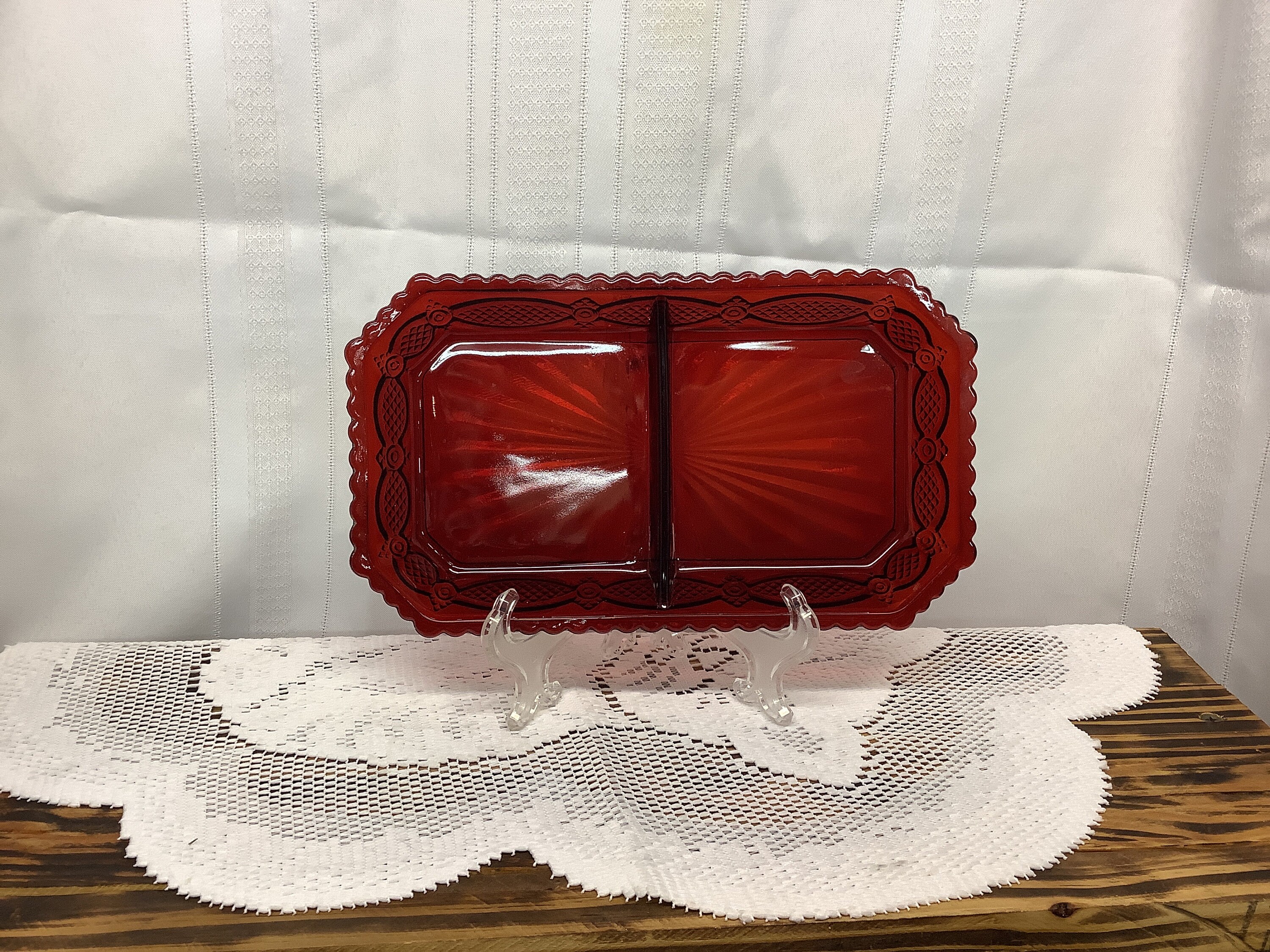 Vintage Avon Ruby Red Cap Cod Divided Relish Dish Ruby Red - Etsy