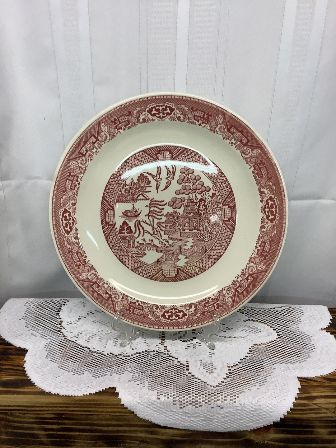 Vintage Red Willow Ware Royal China Large Chop Plate. 12" - Display ...