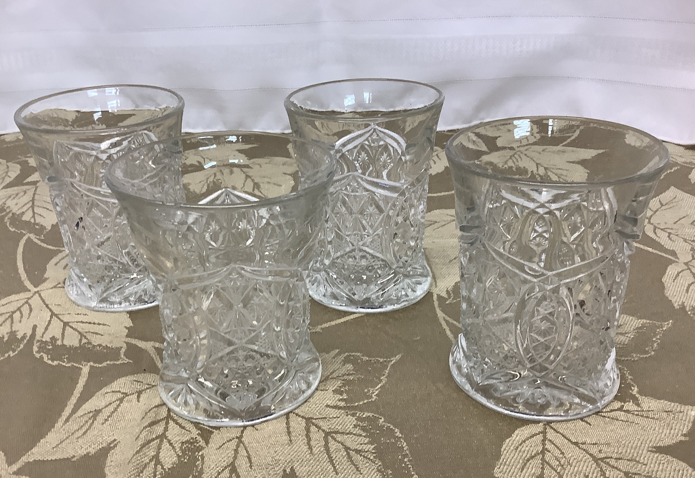 Vintage EAPG Set of 4 Tumblers Diamonds Stars & Daisys - Etsy