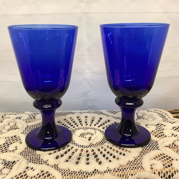 Cobalt Blue Goblets - Etsy