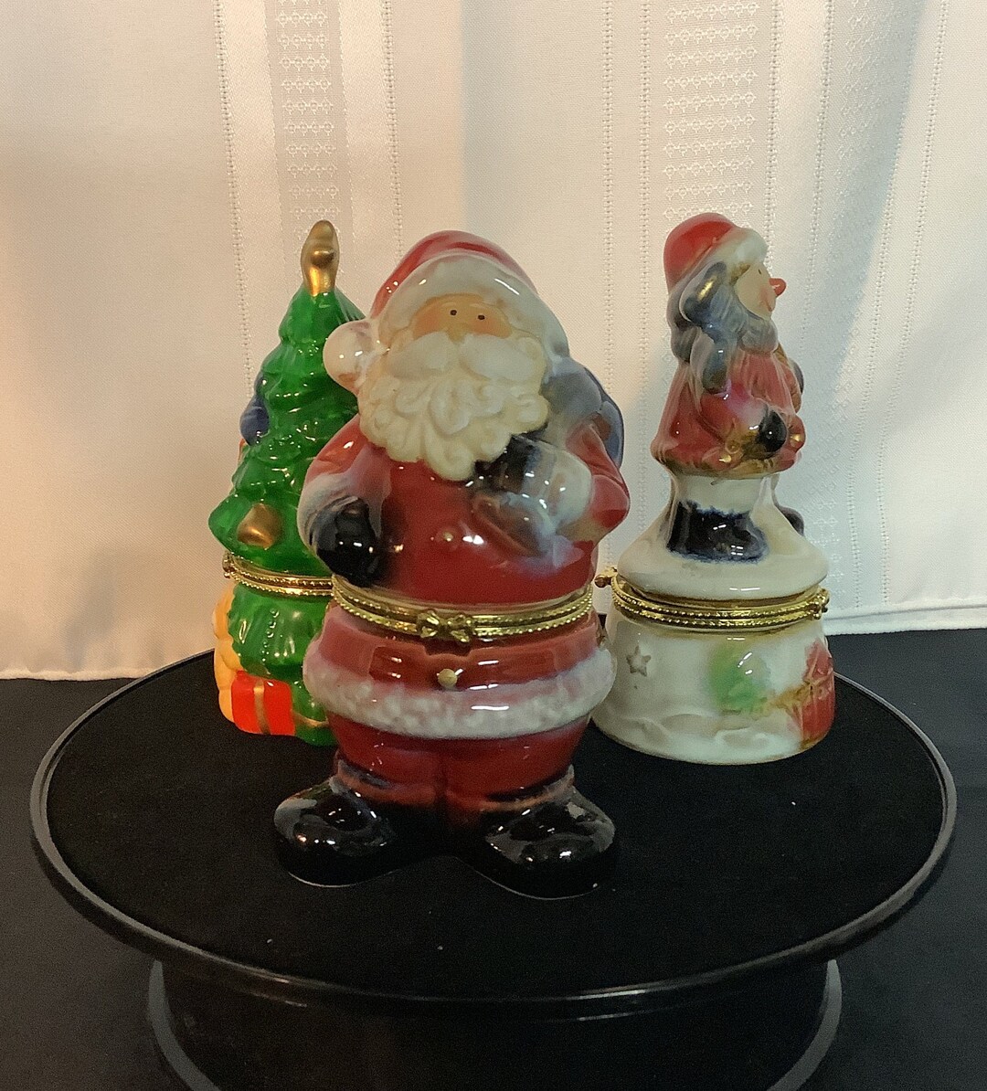 Santa OR Christmas Tree OR Snowman Trinket Boxes, Ring Box, Hinged ...