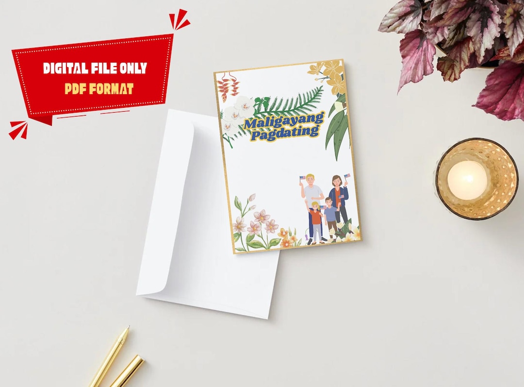 Filipina Welcome Card: Mabuhay Tagalog Greeting (PDF) - Etsy UK
