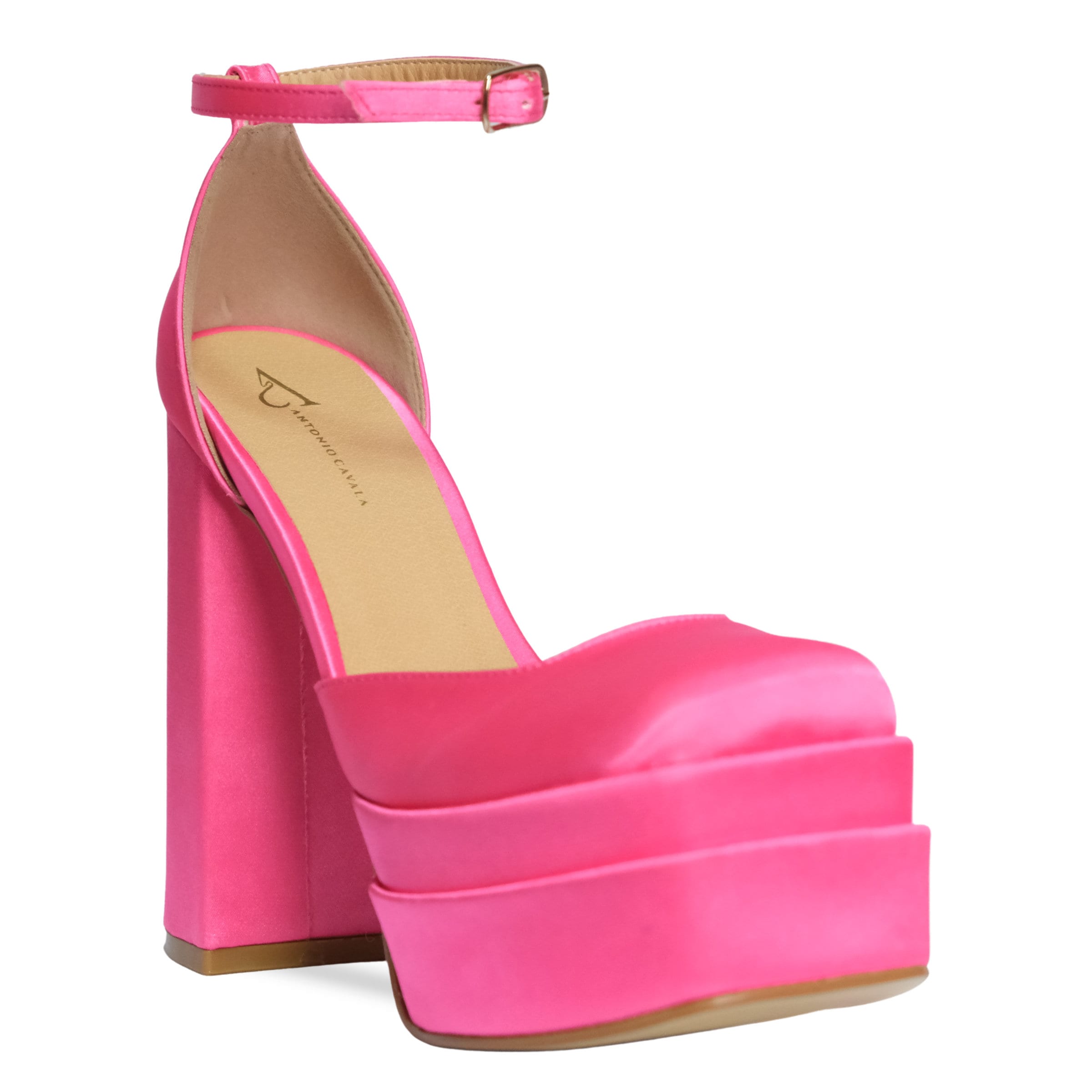 Designer Double PLATFORM High Block HEELS Satin PUMPS Handmade 5100 - Etsy