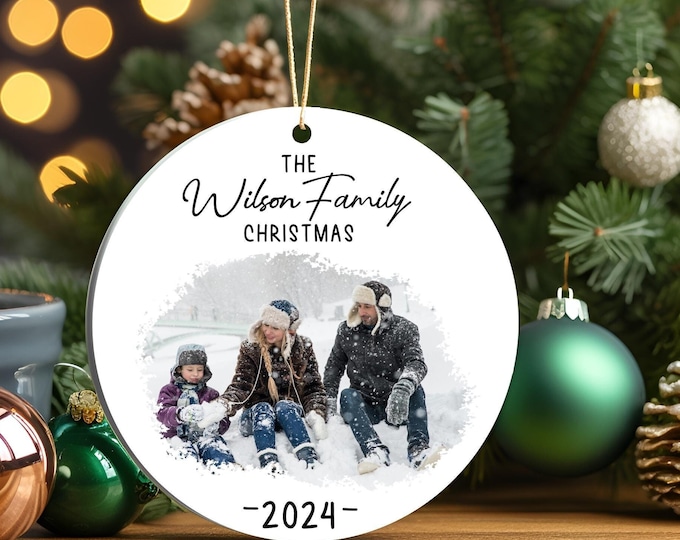 Personalized Family Picture Ornament, Christmas Gift Ornament, Custom ...