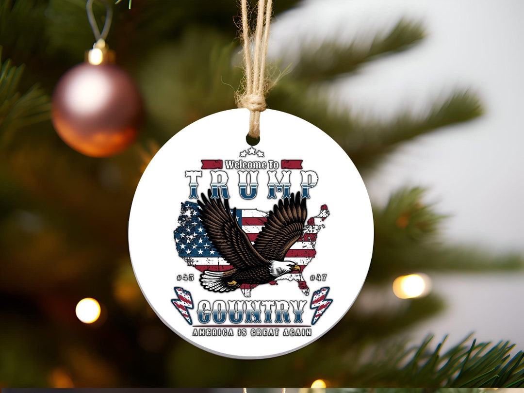 Trump Make America Great Again, 2024 Map Christmas Ornament, US ...