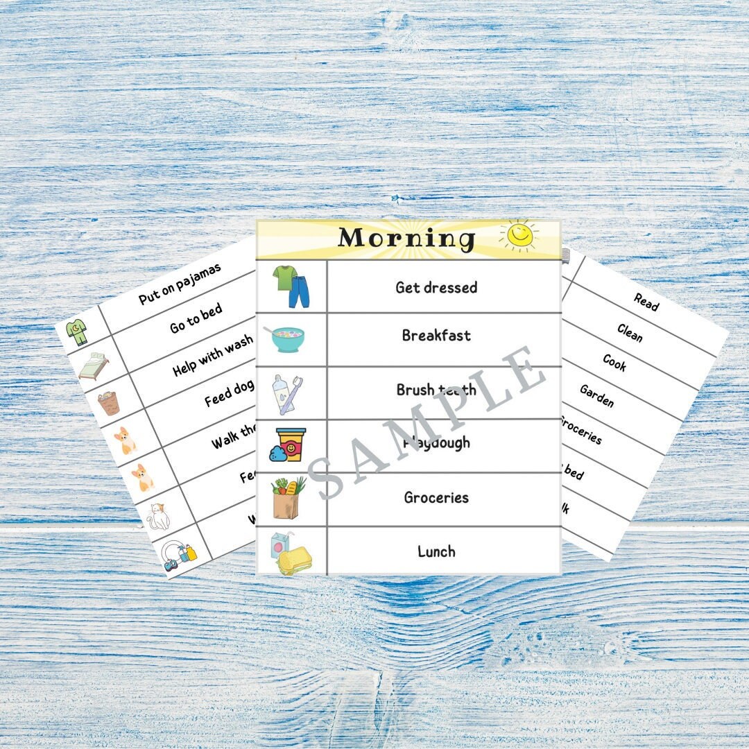 Chore Chart, Visual Schedule, Daily Schedule, Daily Routine Checklist ...