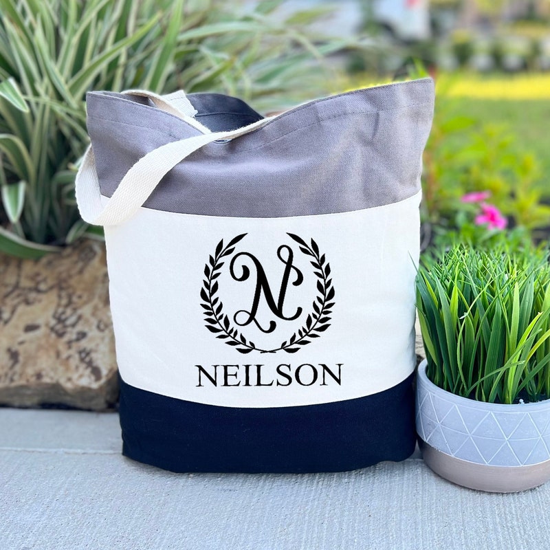 Initial Tote Bag - Etsy