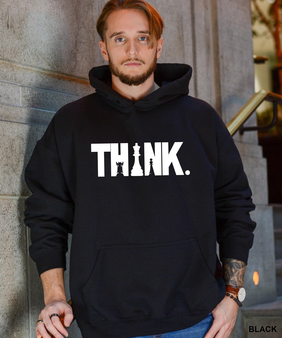 Think Hoodie, Think Chess Hoodie for Men, Chess Hoodie, Chess Gifts ...