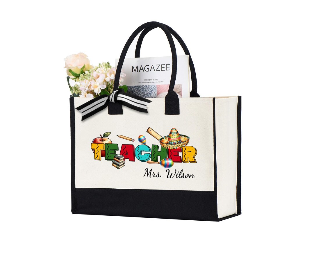 Cinco De Mayo Custom Teacher Tote Bag, Spanish Teacher Gift, Cinco De ...