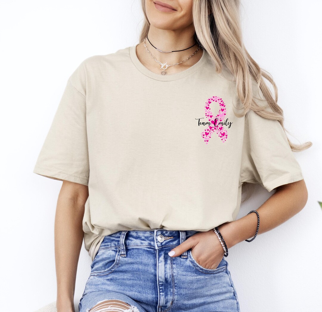 Personalized Cancer Team T-shirt, Custom Breast Cancer T-shirt, Breast ...