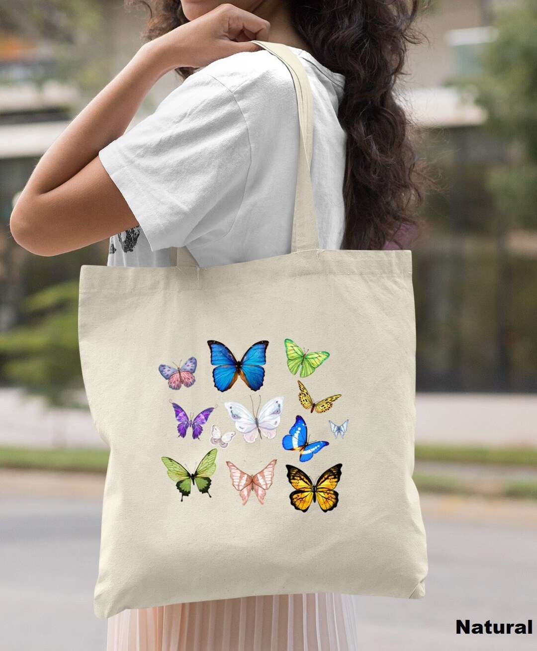 Butterfly Tote Bag, Freedom Butterfly Bag, Canvas Tote Bag, Colorful ...