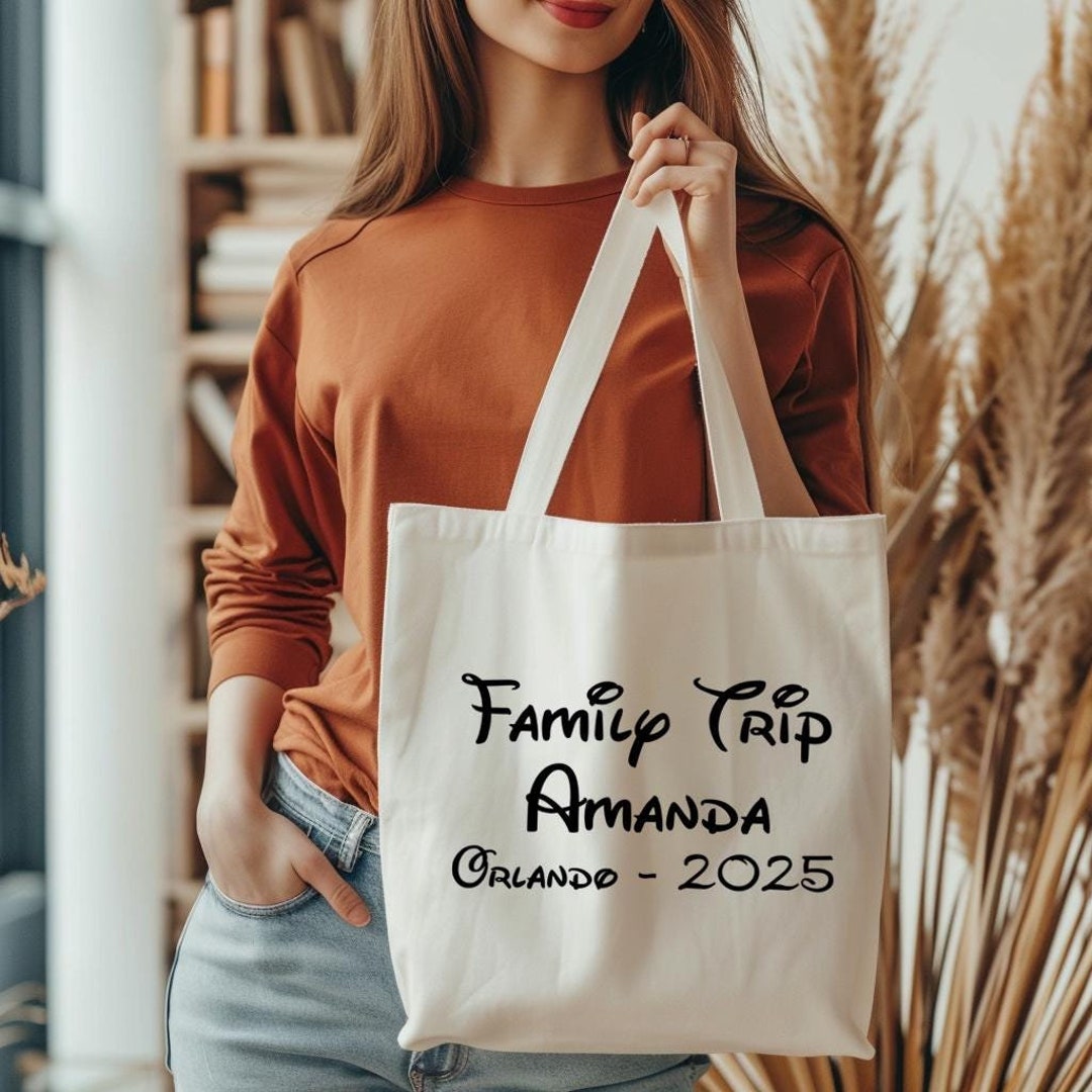 Personalized Family Trip Tote Bag, Amusement Park Bag, Custom Family ...