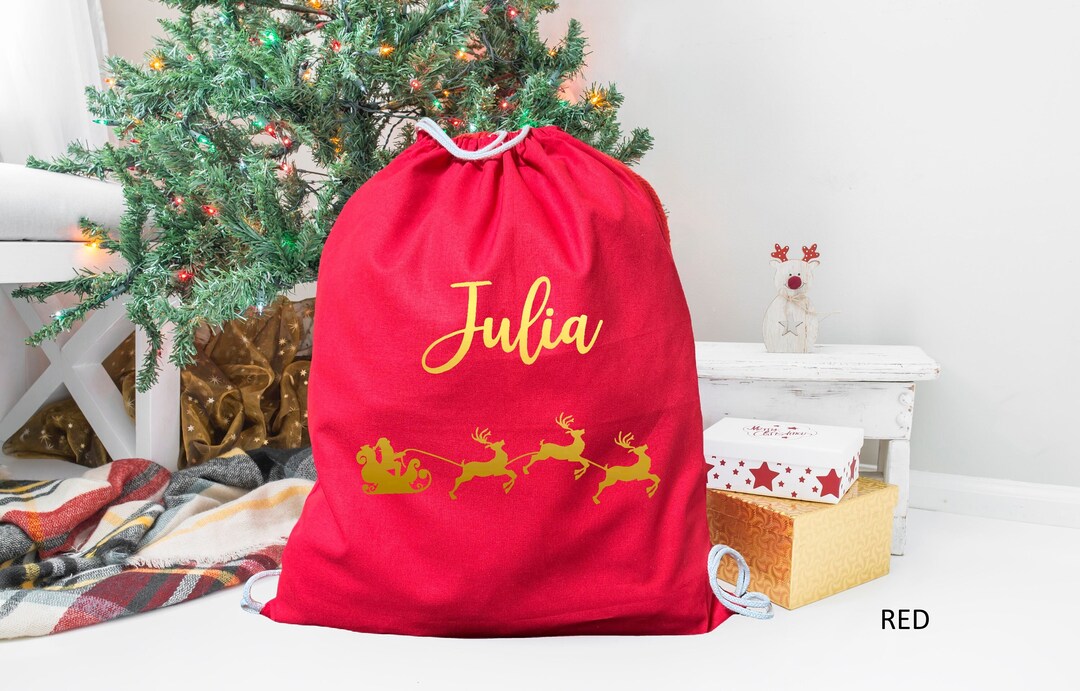 Personalized Santa Bag, Custom Santa Sack, Presents Bag, Christmas Gift ...
