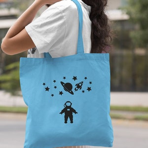 Cute Space Tote Bag, Reusable Tote Bag, School Bag, Gift for Kids ...