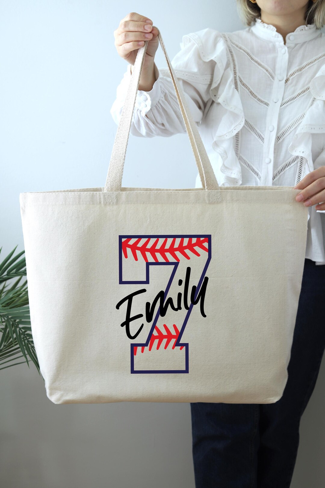 Custom Baseball Tote Bag With Name, Custom Name Baseball Gift, Baseball ...