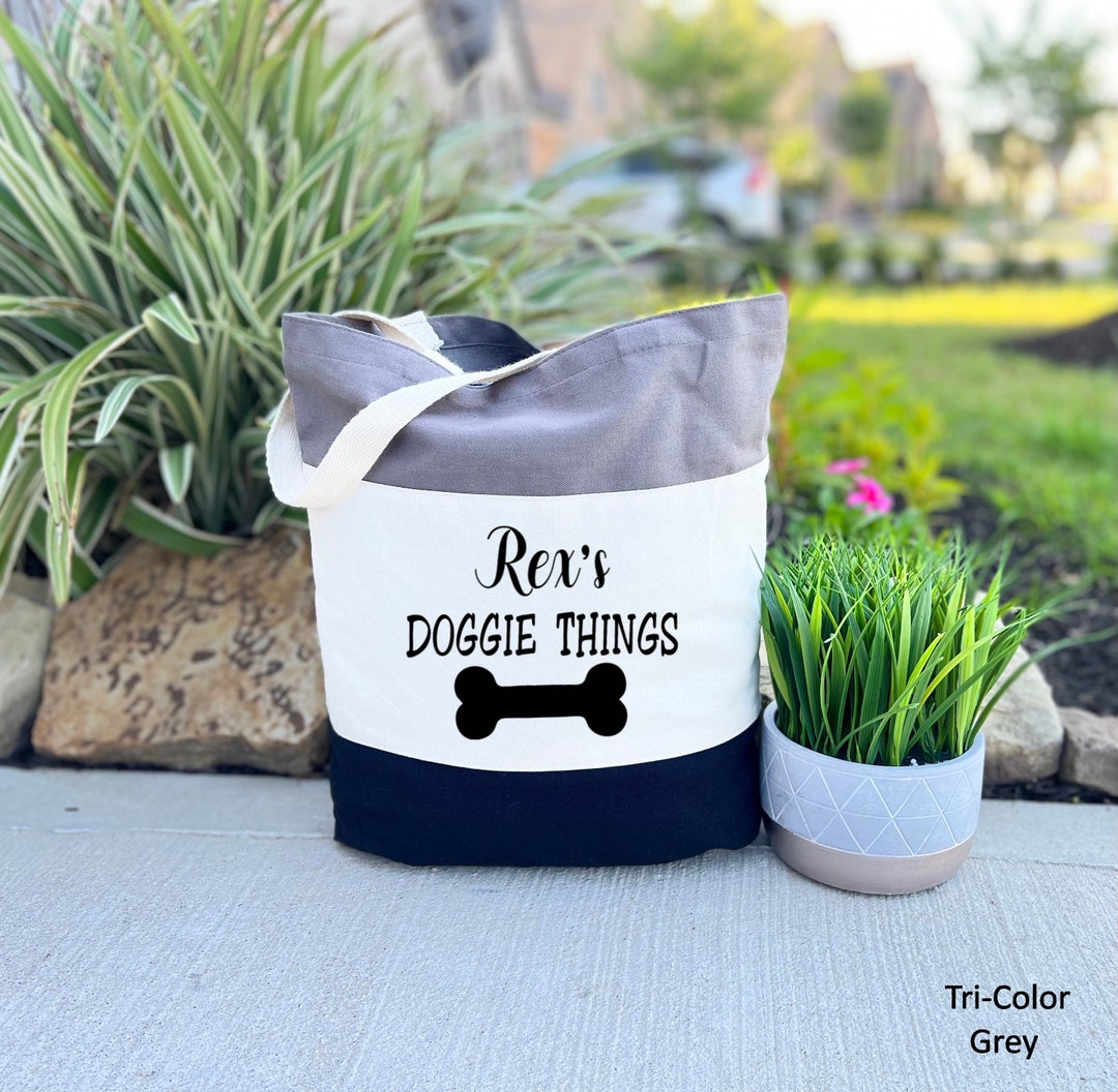 Doggie Things Tote Bag, Custom Dog Tote Bag, Personalized Dog Tote Bag ...