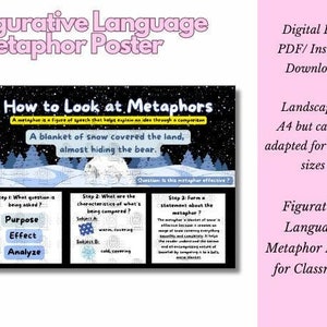 Figurative Language Metaphor Poster | Metaphor Poster | Metaphor ...