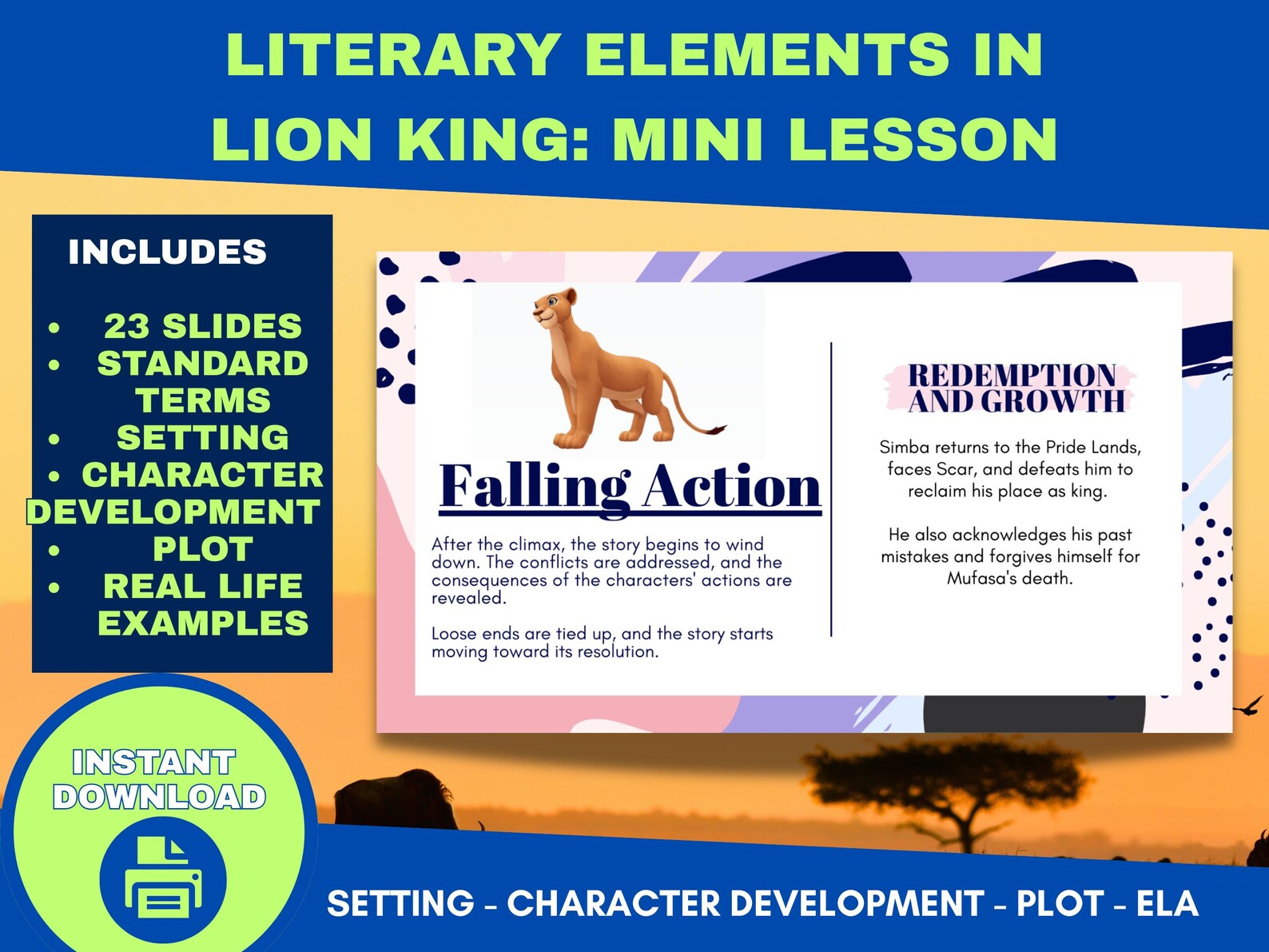 Lion King Powerpoint PDF Lion King Lesson Plan Middle School Lion King ...
