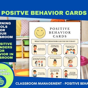 Positive Behavior Card Printable | Positive Behavior Task Cards ...