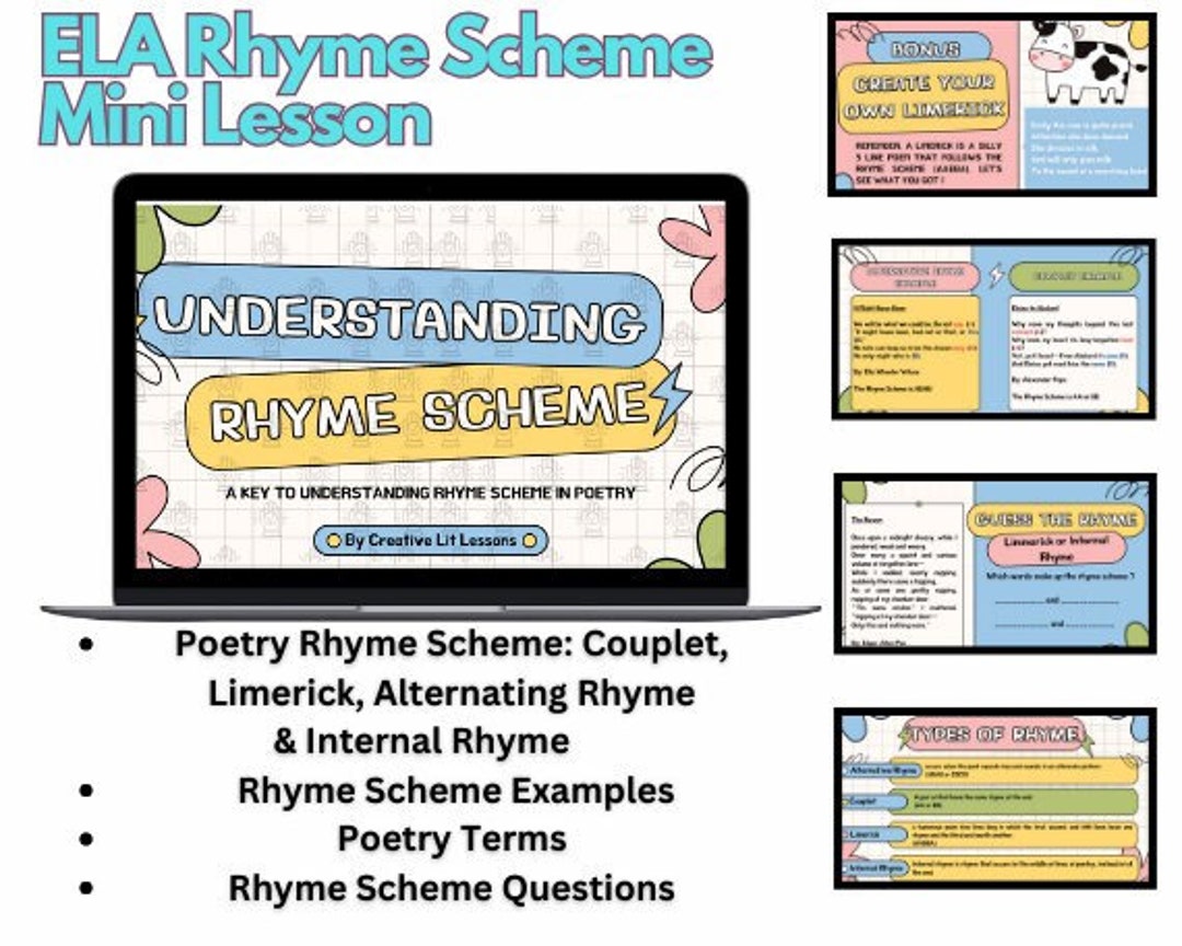 ELA Rhyme Scheme Mini Lesson | Rhyme Scheme Lesson Plan | Rhyme Scheme ...